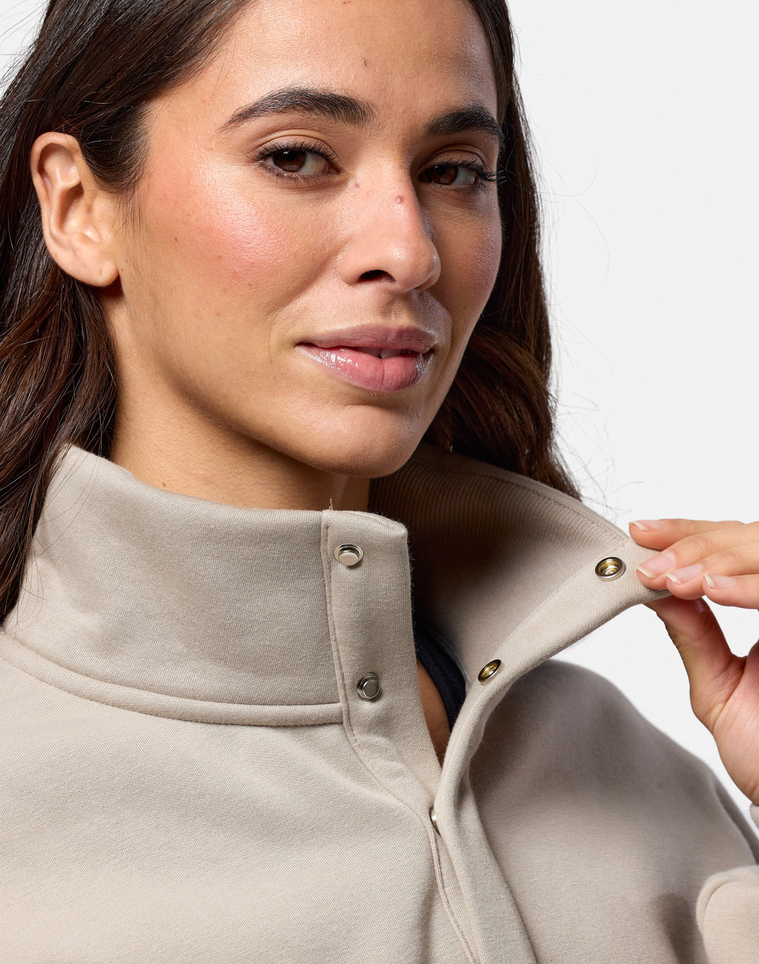 Snap Collar Sweatshirt in Rich Taupe – Gym+Coffee IE