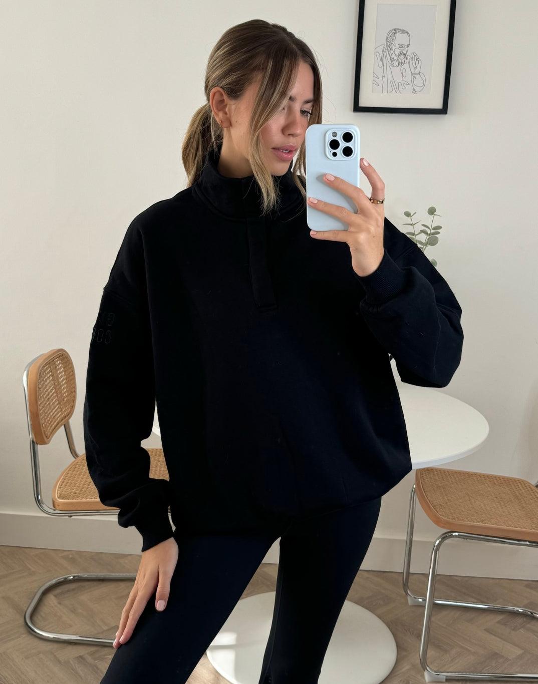 Snap Collar Sierra Sweatshirt in Black – Gym+Coffee IE